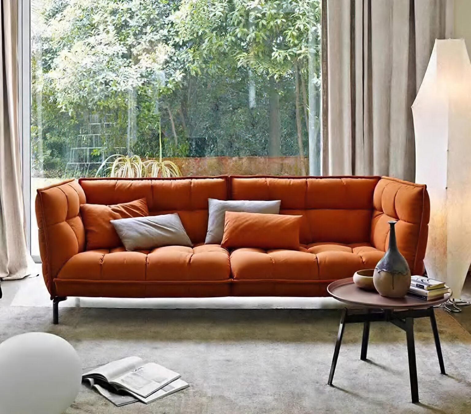 Refined Contemporary Three-Seater Sofa | Elegant Hotel Furniture