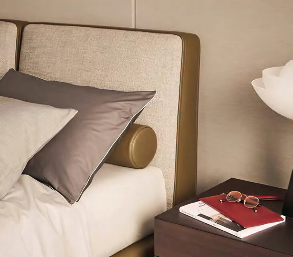 Modern Wingback Bed With Luxurious Upholstery | Elegant Hotel Furniture