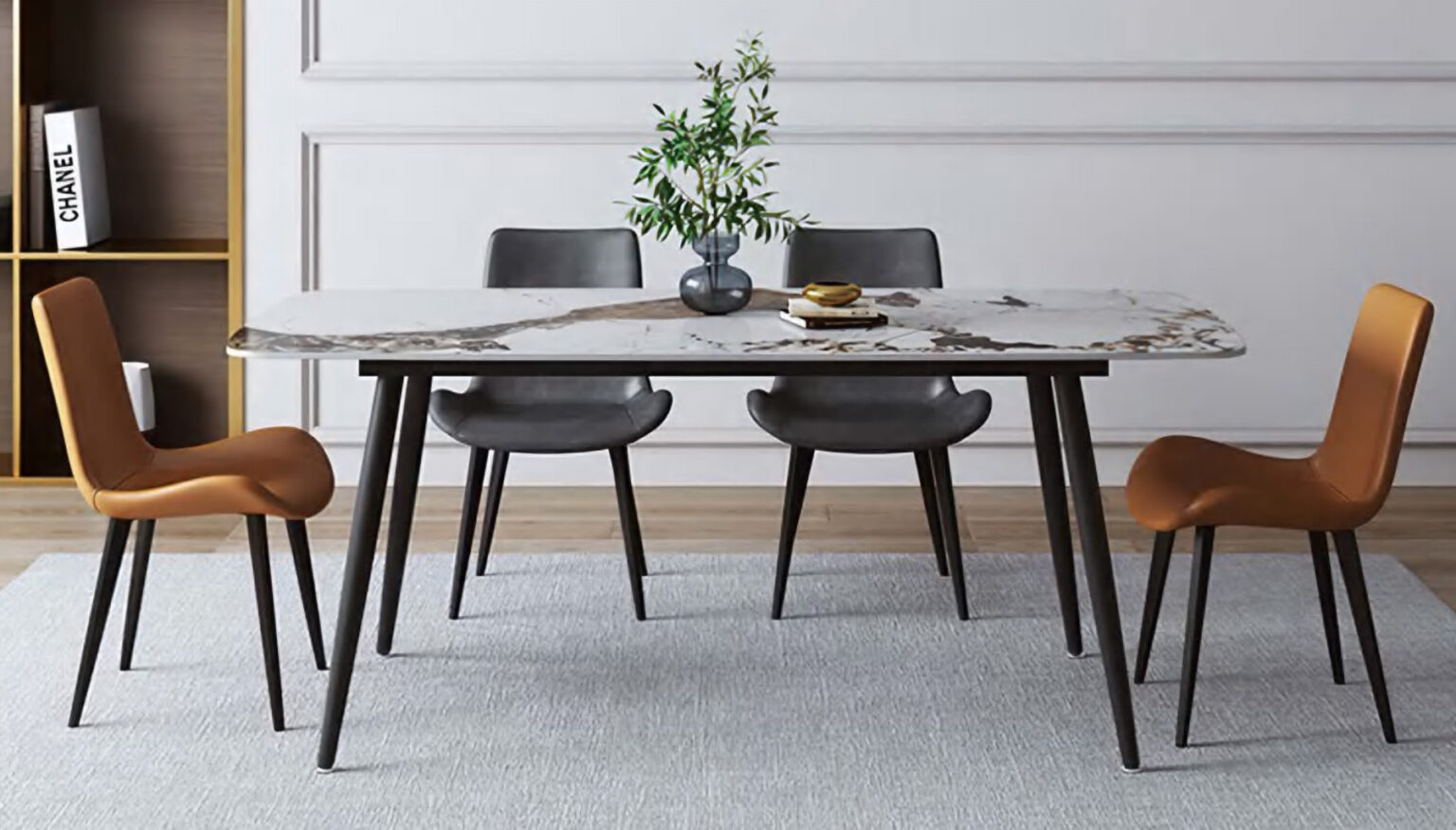 Trendy Dining Chair With Metal Structure | Elegant Hotel Furniture