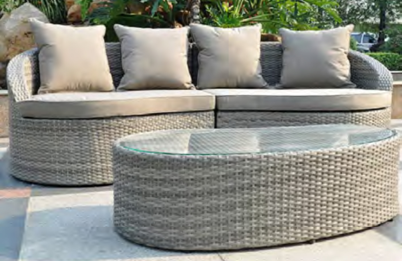 Comfortable Rattan Outdoor Sofa Set | Elegant Hotel Furniture